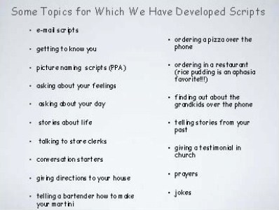 Developing and Using Scripts in the Treatment of Aphasia, Apraxia of ...